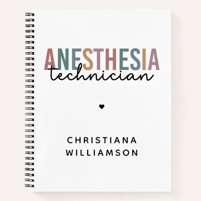 Custom Anesthesia Technician Retro Anesthetic Tech Notebook | Zazzle