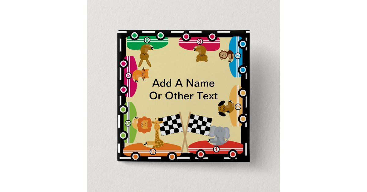 Custom Animal Racers Button | Zazzle