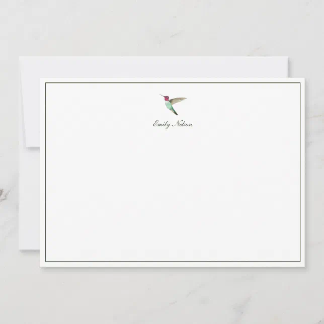 Custom Anna's Hummingbird Note Card | Zazzle