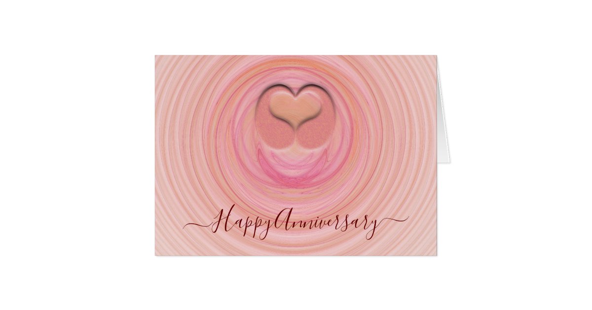 Custom Anniversary Blush Pink Abstract 3D Heart | Zazzle