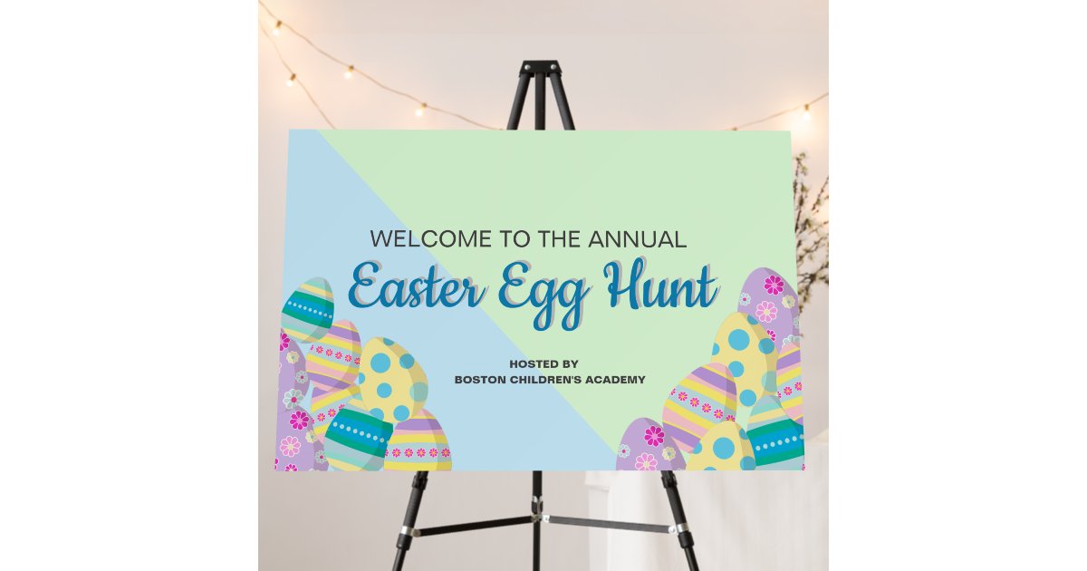 Custom Annual Easter Egg hunt signage hosted by Foam Board | Zazzle