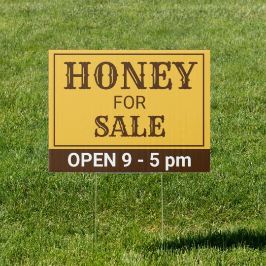 Custom Apiary Honey For Sale Sign | Zazzle.com