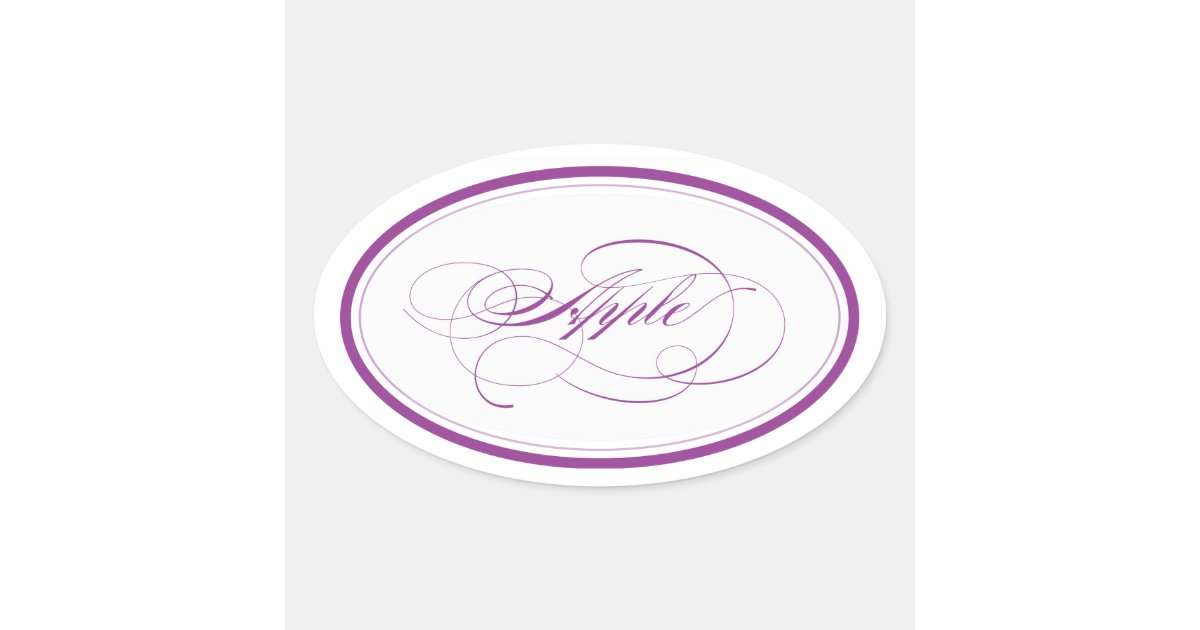 Custom_Apple Oval Oval Sticker | Zazzle