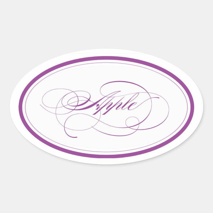 Custom_Apple Oval Oval Sticker | Zazzle