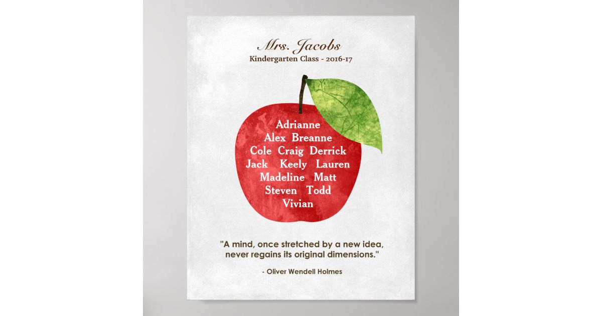 Custom Apple Teacher Appreciation Gift Poster | Zazzle