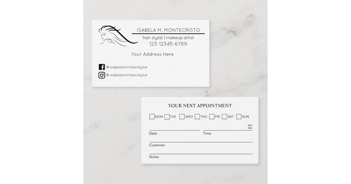 Custom Appointment Reminder Business Card | Zazzle