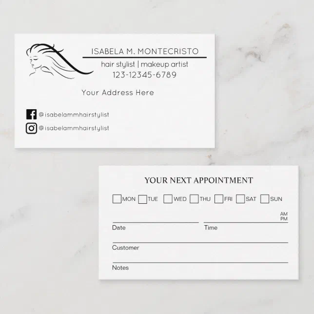 Custom Appointment Reminder Business Card | Zazzle