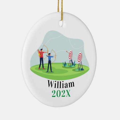 Custom Archery Christmas Ceramic Ornament | Zazzle