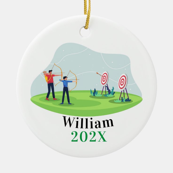 Custom Archery Christmas Ceramic Ornament | Zazzle