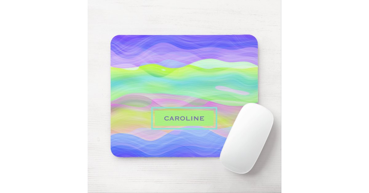 Custom Artistic Abstract Retro Cool Waves Pattern Mouse Pad | Zazzle