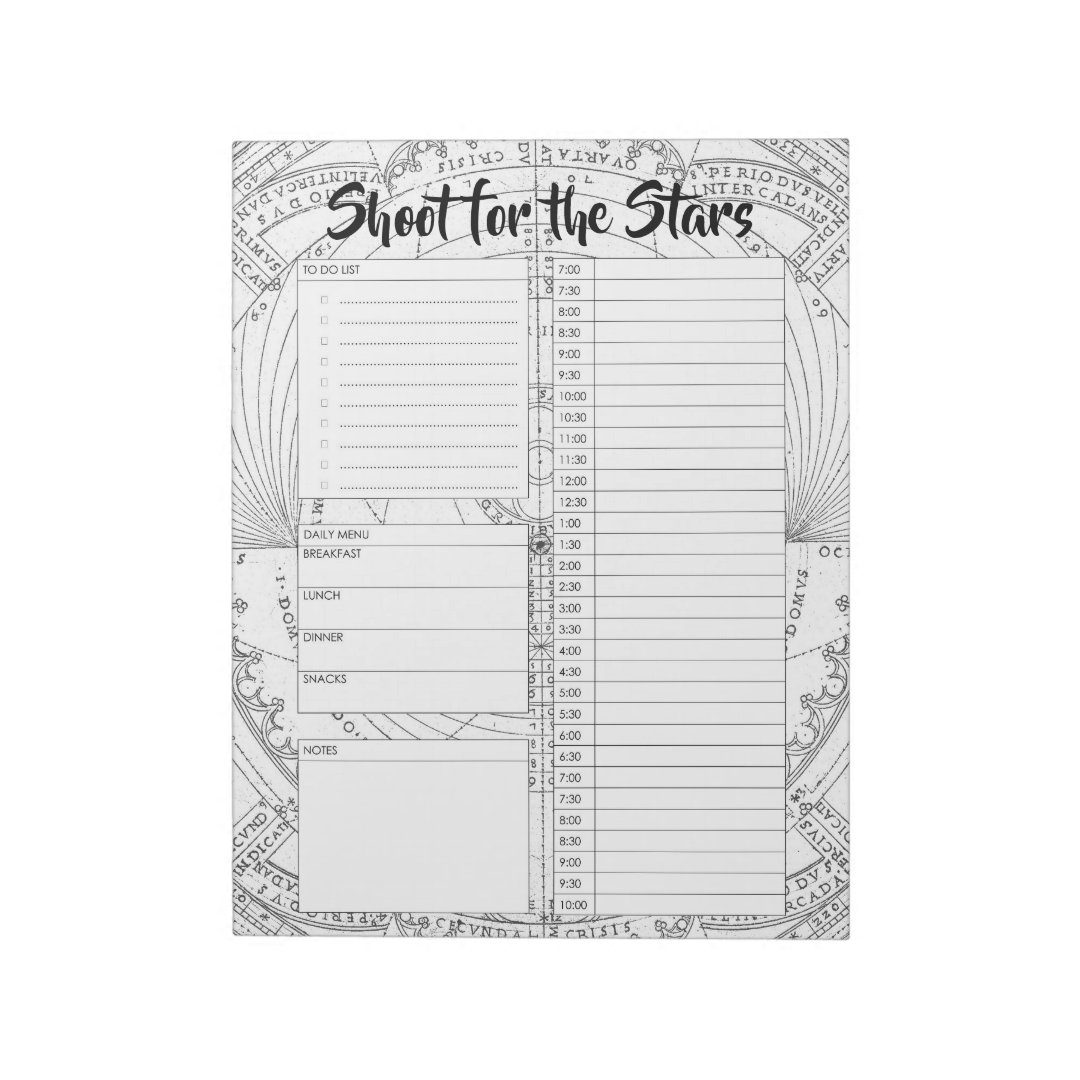 Custom Astronomy Daily Planner Organiser Notepad | Zazzle