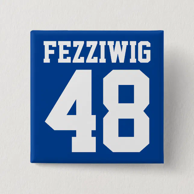 Custom Athlete Player Number & Name Square Pin | Zazzle