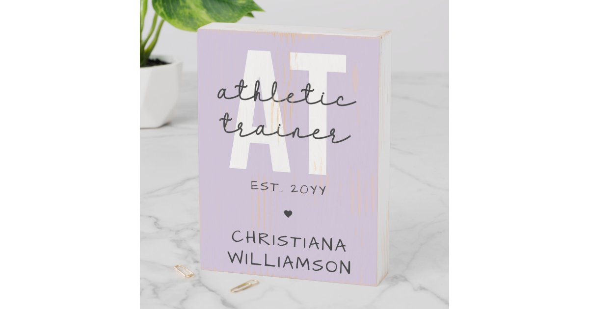 Custom Athletic Trainer AT athletic training Wooden Box Sign | Zazzle