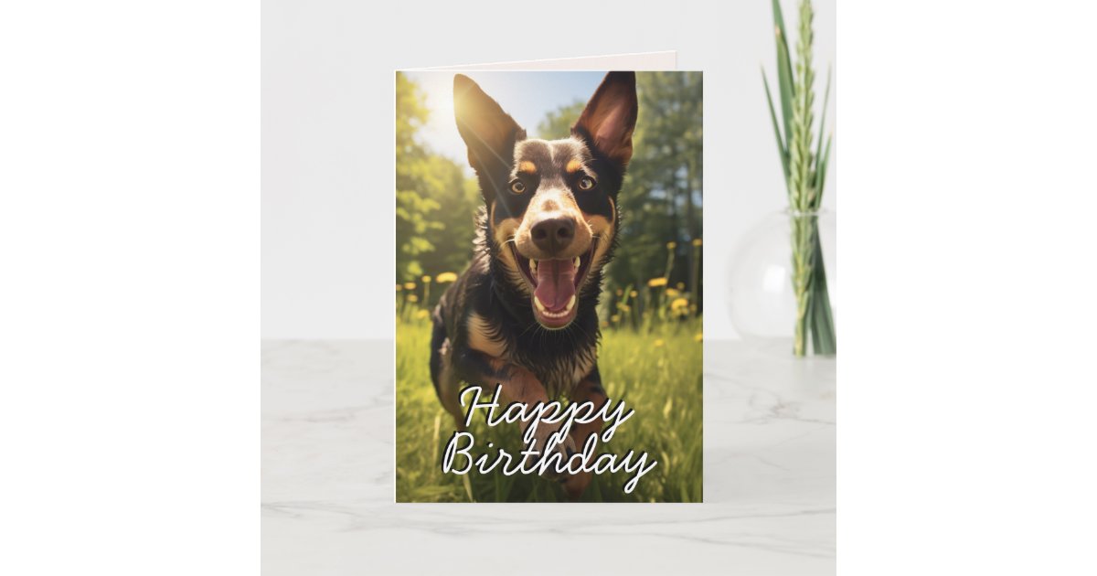 Custom Australian Kelpie Happy Birthday Card | Zazzle