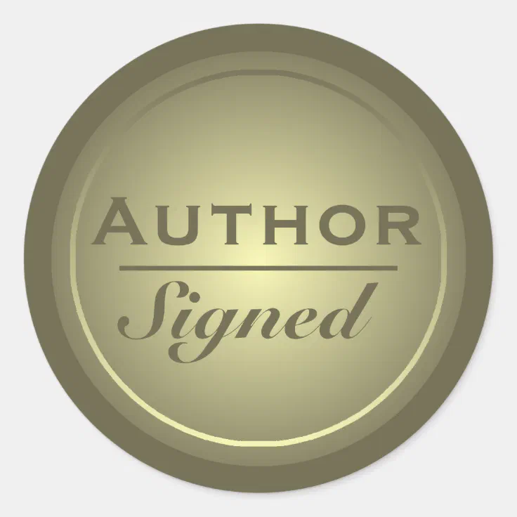 Custom Author Signed Classic Round Sticker | Zazzle