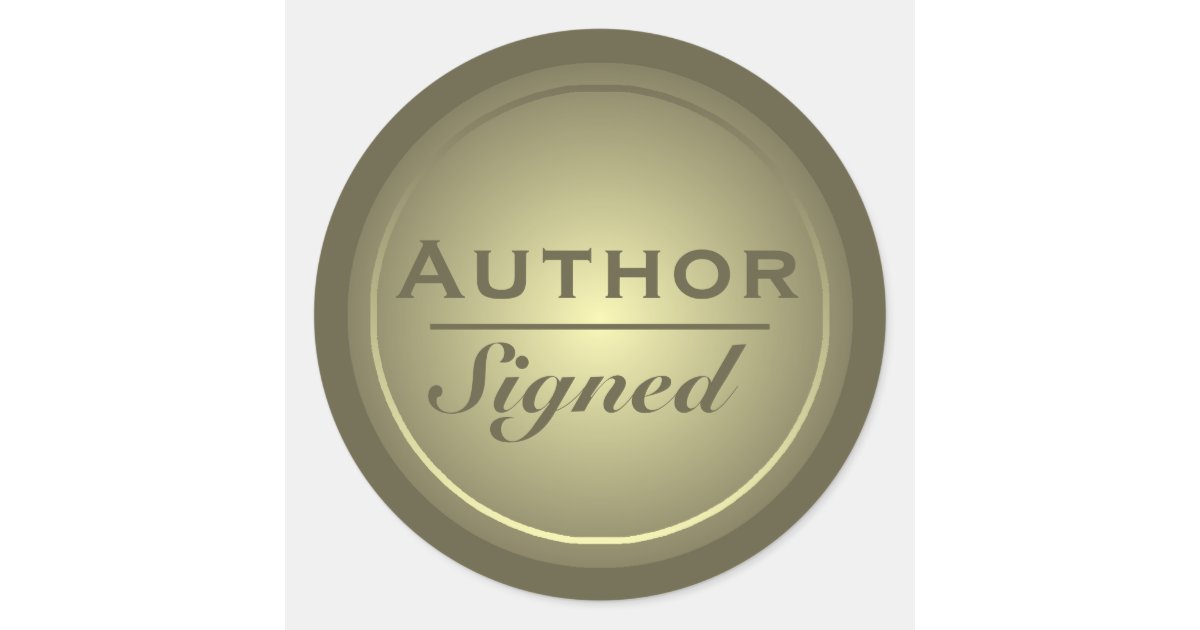 Custom Author Signed Classic Round Sticker | Zazzle