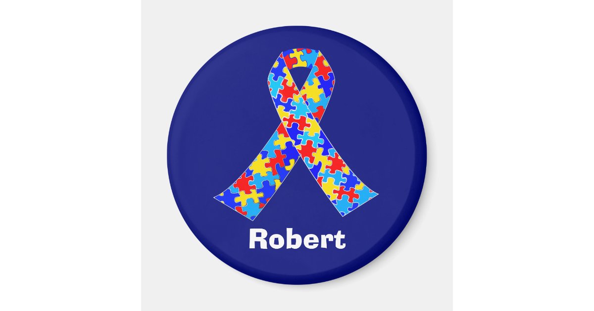 Custom Autism Awareness Ribbon Blue Personalized Magnet | Zazzle