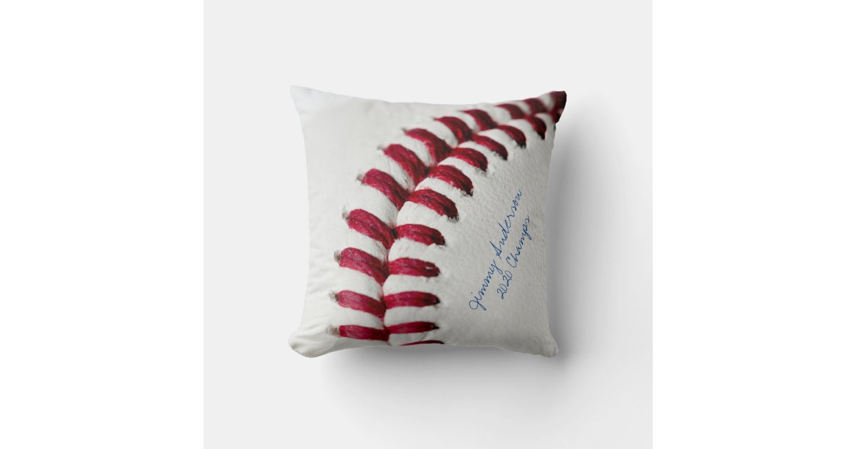 Custom Autographed Close-up Baseball Photo Throw Pillow | Zazzle
