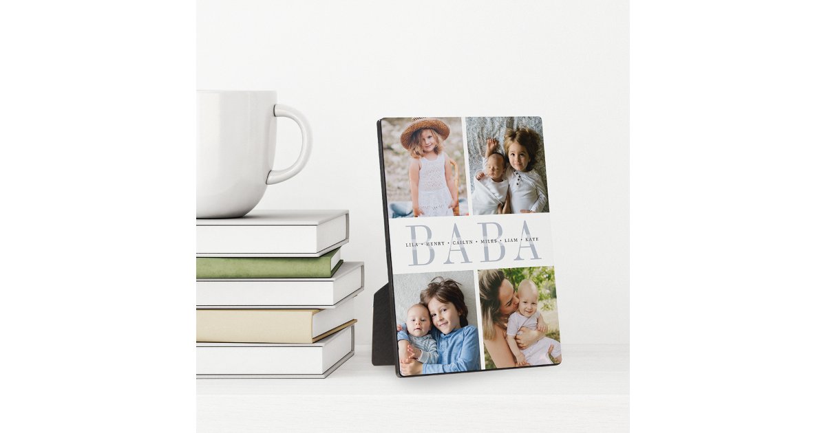 Custom "Baba" Grandchildren Photo Collage Plaque | Zazzle