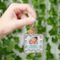 Custom Baby Damask Photo Keychain Blue and Brown | Zazzle