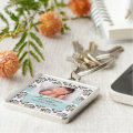 Custom Baby Damask Photo Keychain Blue and Brown | Zazzle
