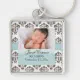 Custom Baby Damask Photo Keychain Blue and Brown | Zazzle