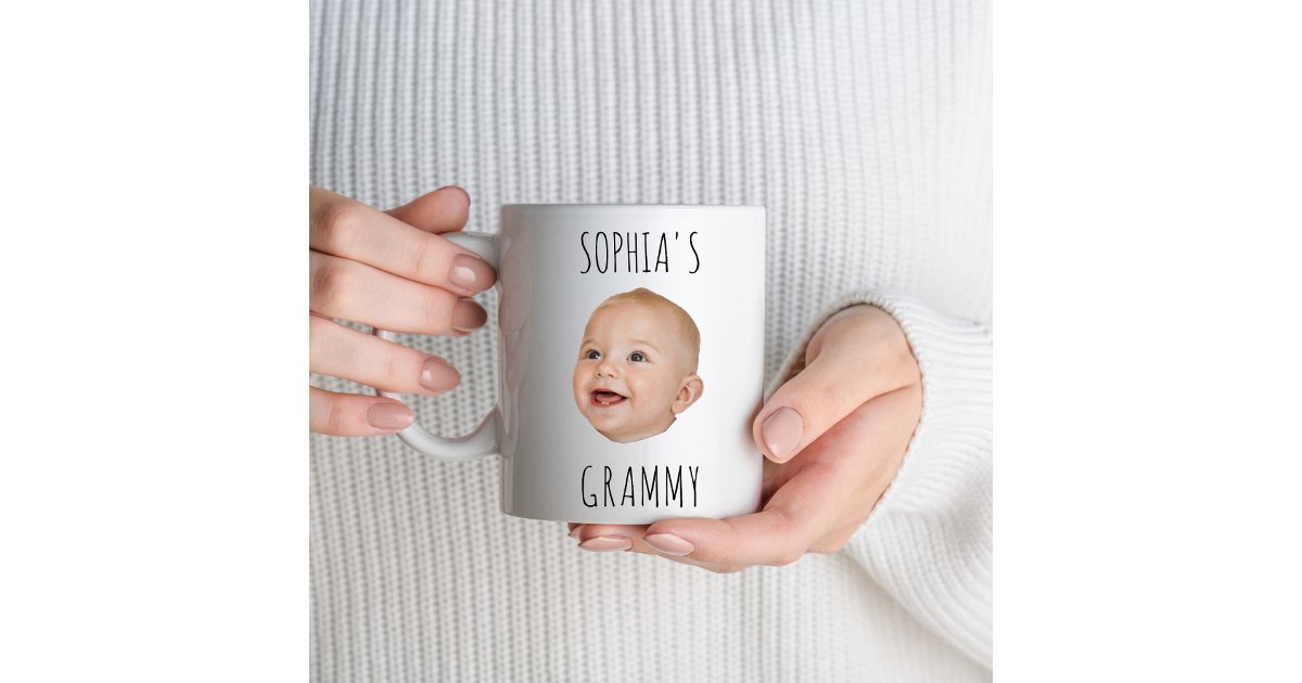 Custom Baby Face Baby Photo Grammy Birthday Party Mug | Zazzle