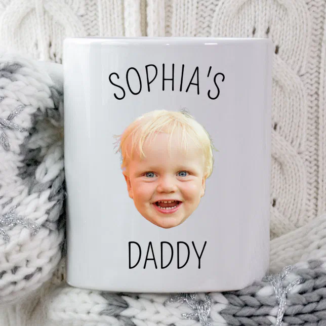 Custom Baby Face Daddy Dad Papa Birthday Party Mug | Zazzle