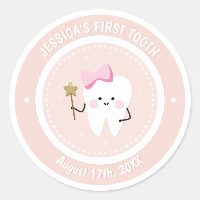 Custom Baby Girl Tooth Fairy Sticker | Zazzle