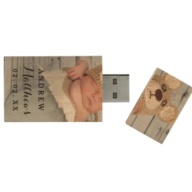 Custom Baby Photo Monogram USB Flash Drive | Zazzle