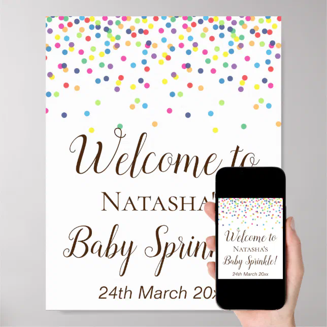 Custom Baby Sprinkle Welcome Sign | Zazzle
