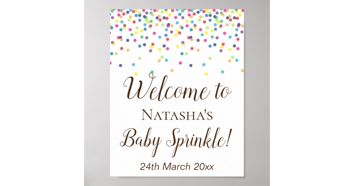 Custom Baby Sprinkle Welcome Sign | Zazzle