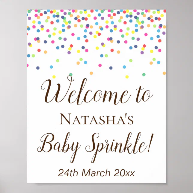 Custom Baby Sprinkle Welcome Sign | Zazzle