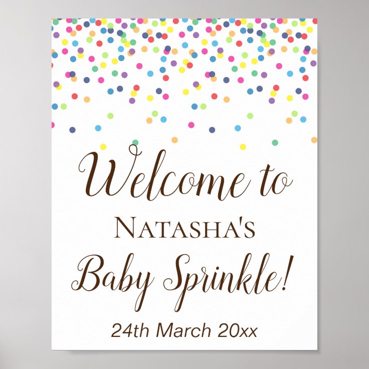 Custom Baby Sprinkle Welcome Sign | Zazzle