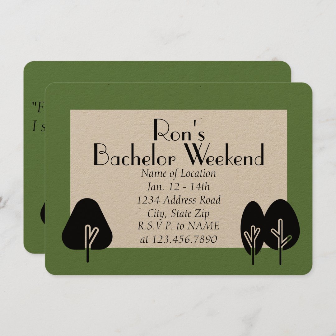 Custom Bachelor Weekend Wilderness Invitation | Zazzle