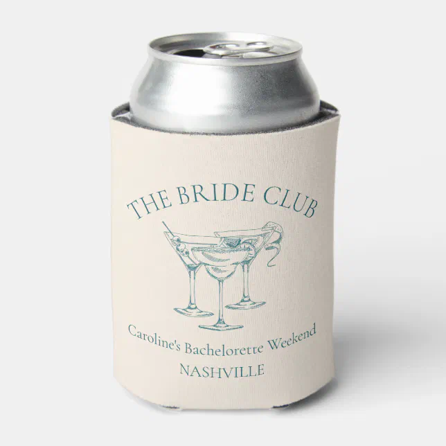 Custom Bachelorette Party Cocktail Social Club Can Cooler | Zazzle