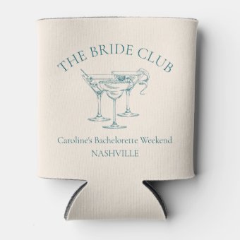 Custom Bachelorette Party Cocktail Social Club Can Cooler | Zazzle