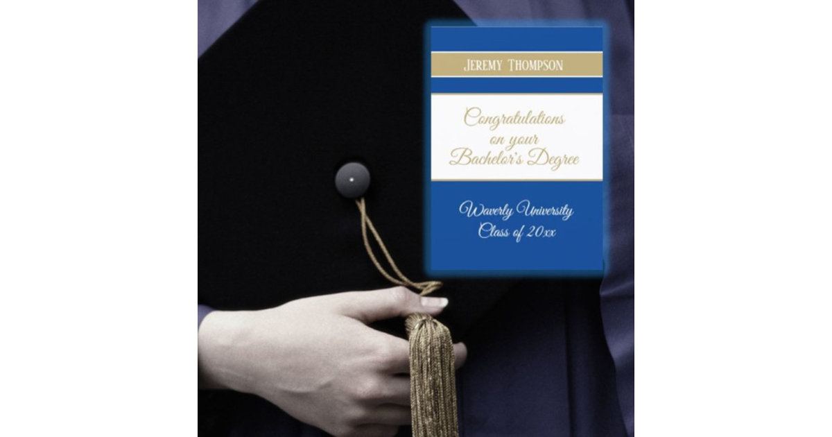 Custom bachelor's degree college graduation card | Zazzle