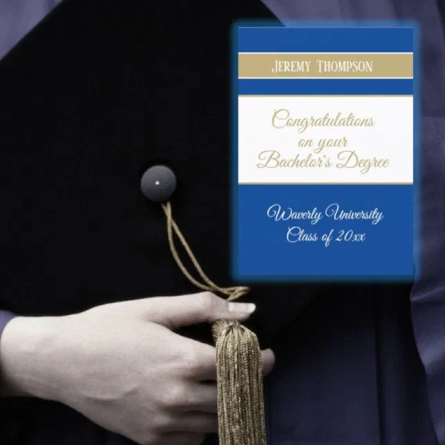 Custom bachelor's degree college graduation card | Zazzle