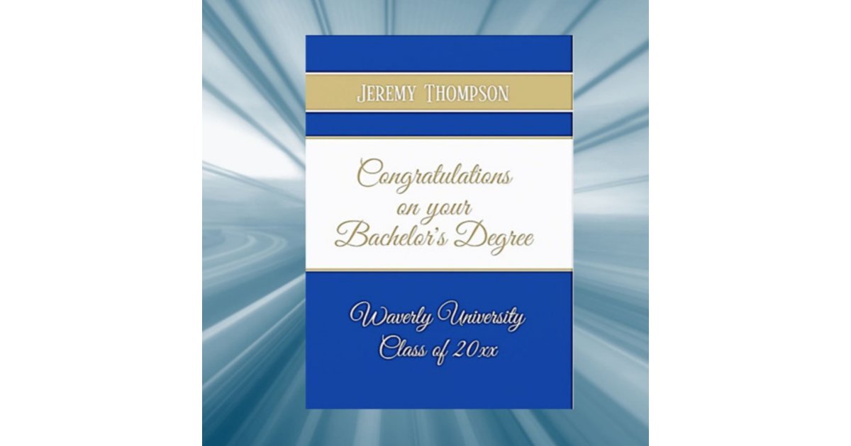 Custom bachelor's degree college graduation card | Zazzle