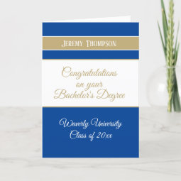 Custom bachelor's degree college graduation card | Zazzle