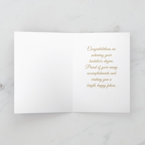 Custom bachelor's degree college graduation card | Zazzle