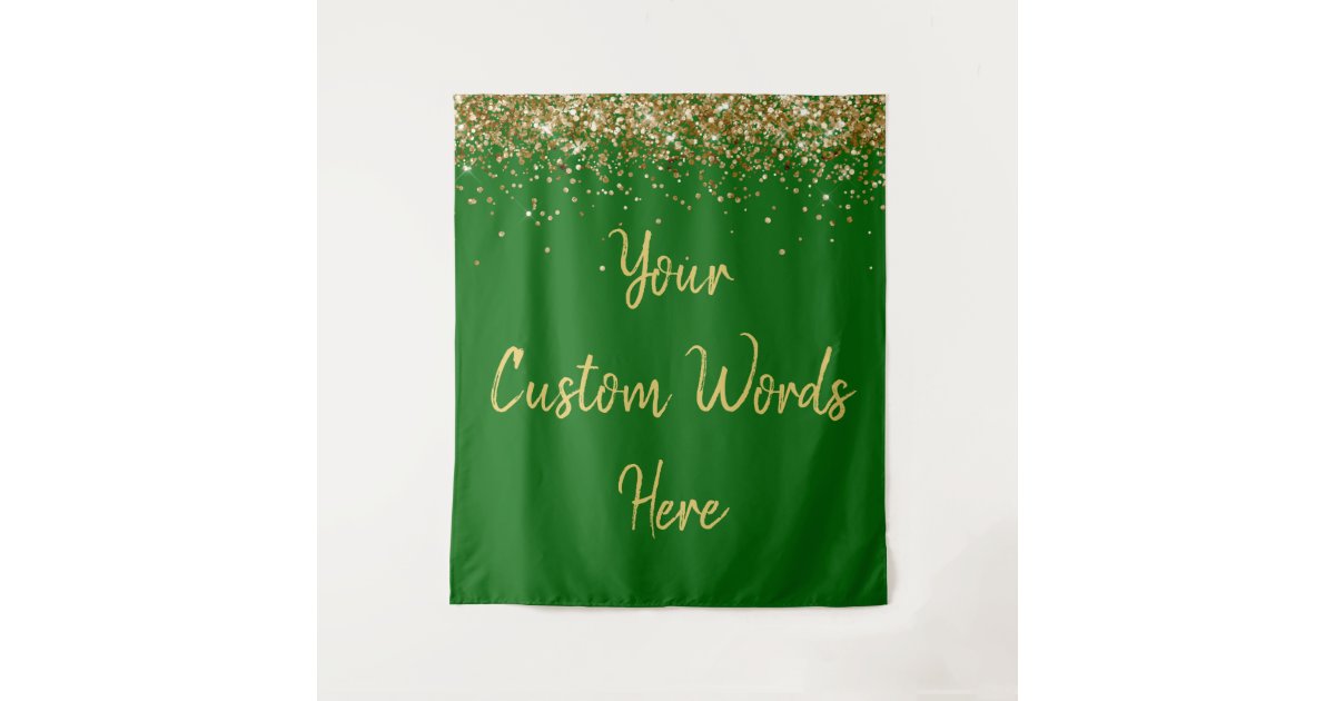 Custom Backdrop Birthday Party Photo Booth Emerald | Zazzle
