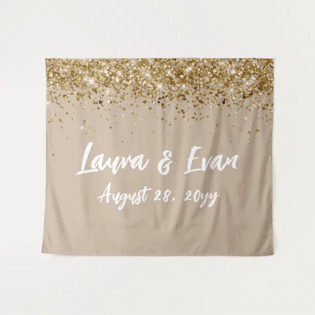 Custom Backdrop Wedding Photo Booth Sand Tan Gold | Zazzle