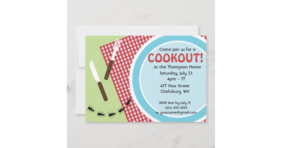 Custom Backyard Cookout Invitation | Zazzle