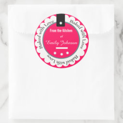 Custom Baked With Love Stickers Gift Tag Labels | Zazzle