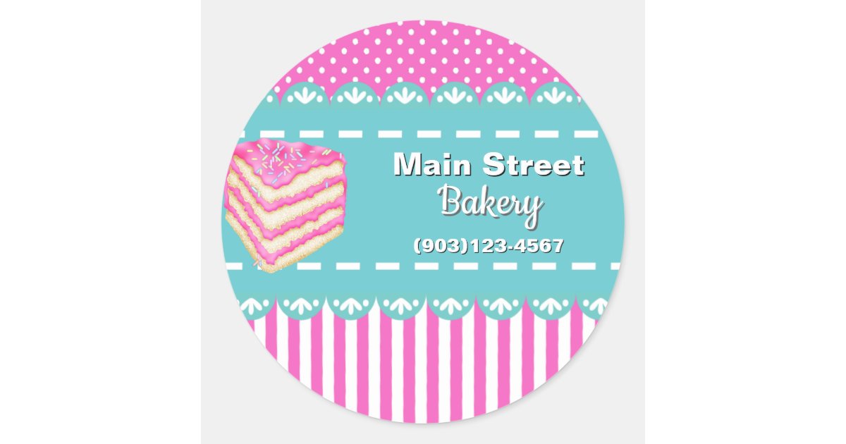Custom Bakery Business Stickers | Zazzle