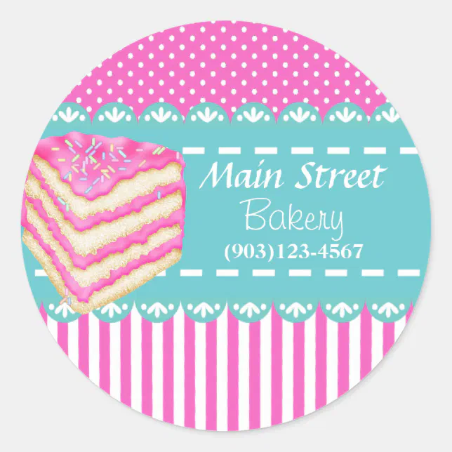 Custom Bakery Business Stickers | Zazzle