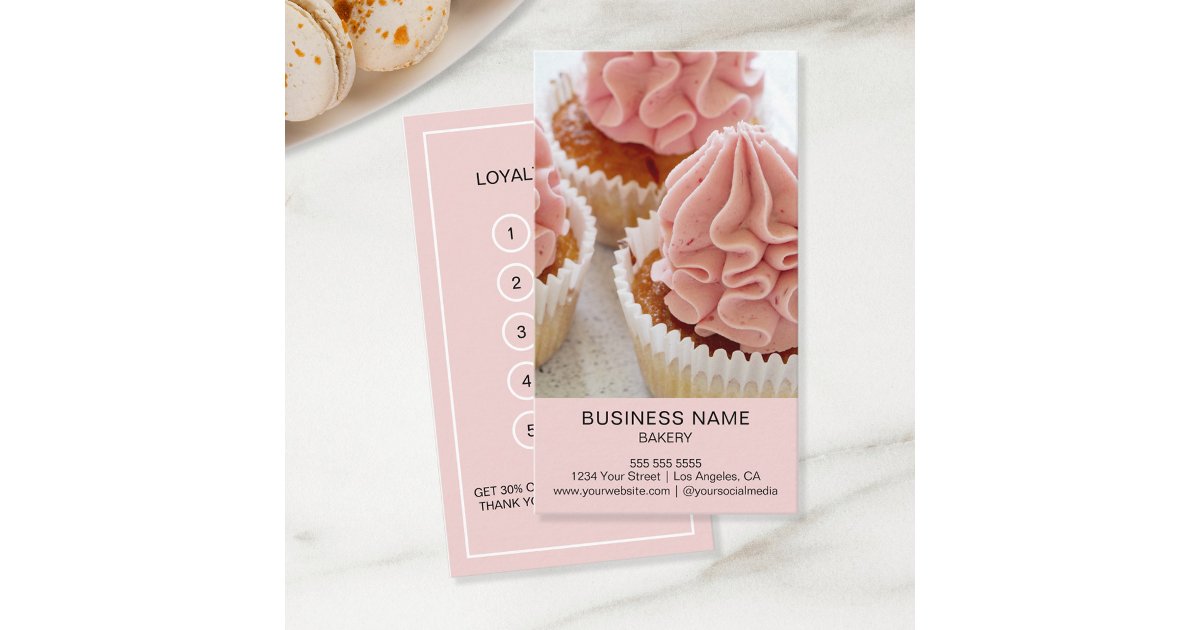 Custom Bakery Confectionery Cake Shop Loyalty Card | Zazzle