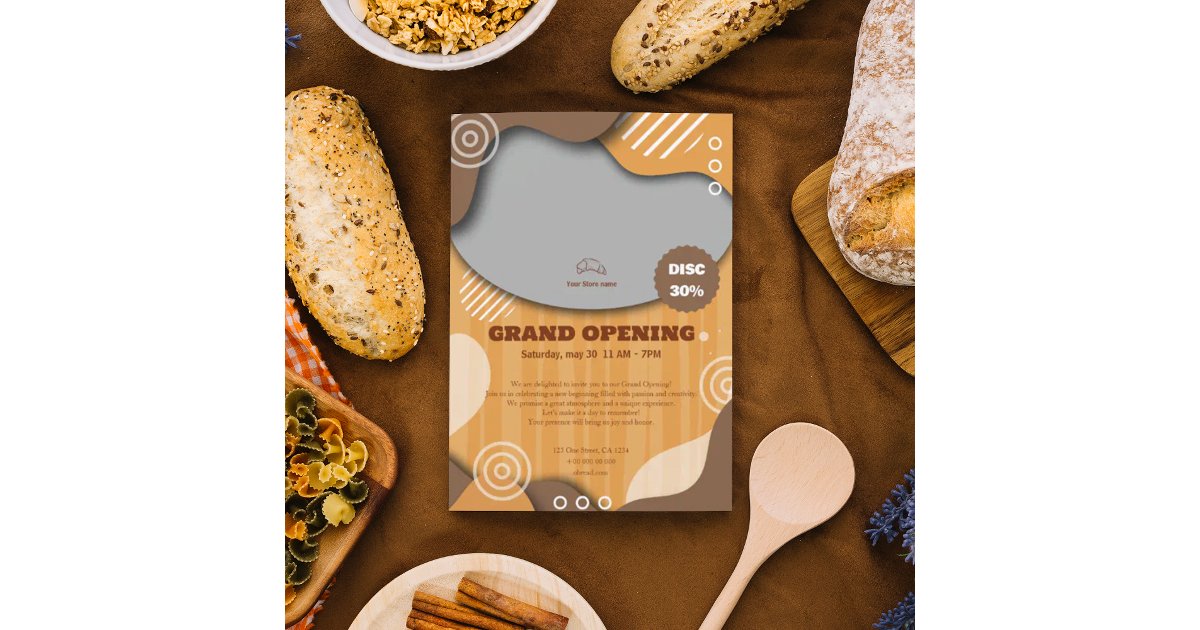 Custom Bakery Grand Opening Invitation | Zazzle